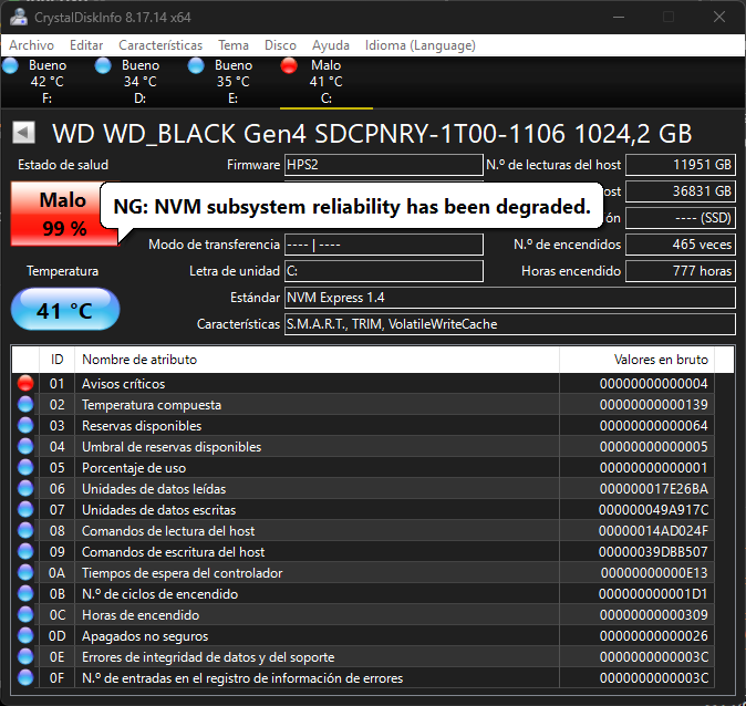 Ayuda SSD NVMe Western Digital dañado - Forocoches